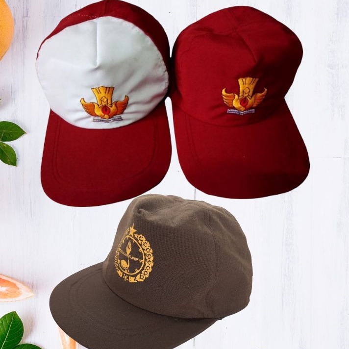 Jual topi seragam sekolah SD topi merah polos topi merah putih | Shopee ...