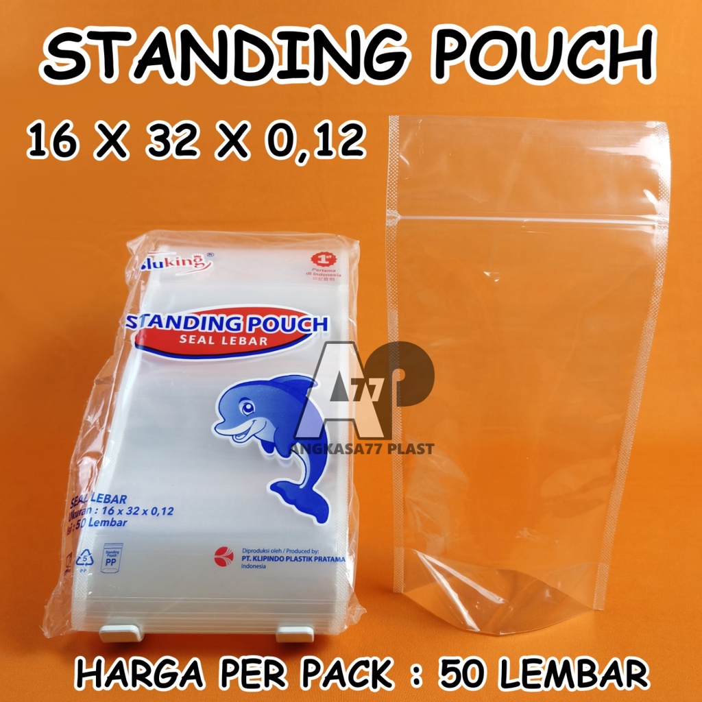 Jual Standing pouch 16x32 / plastik klip berdiri / zipper lock ...