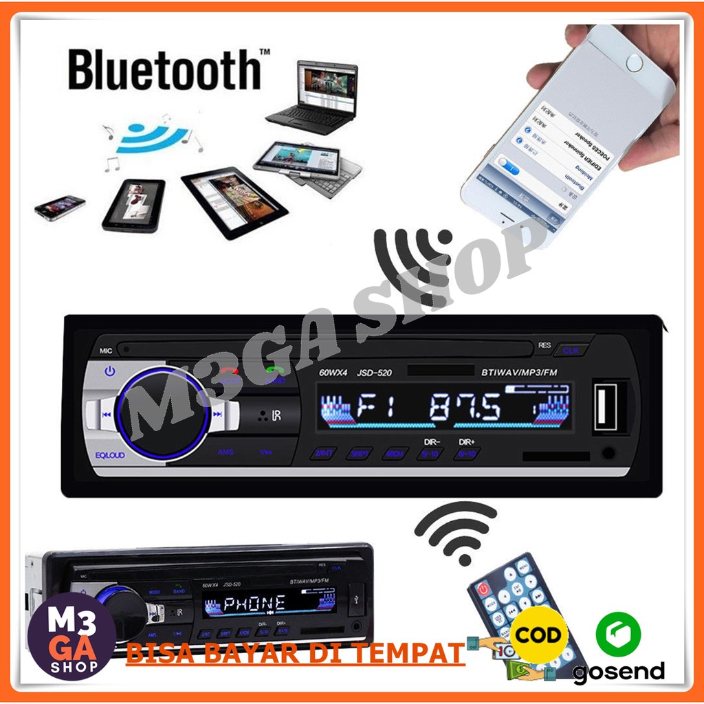 Jual TAPE MOBIL BLUETOOTH USB MP3 FM RADIO AUX MULTIFUNGSI + REMOTE ...
