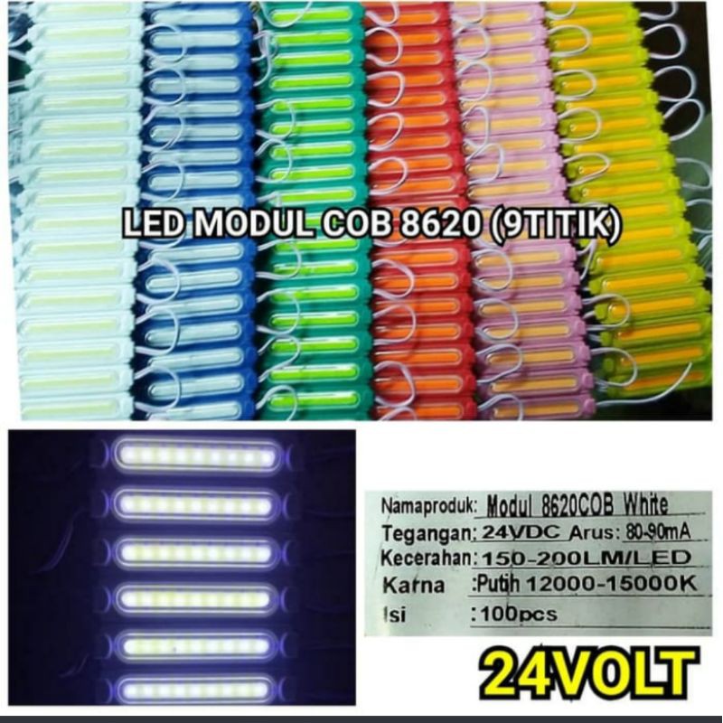 Jual Lampu Led Modul COB 9 Mata 24V 24 Volt Tipe 8620 | Shopee Indonesia
