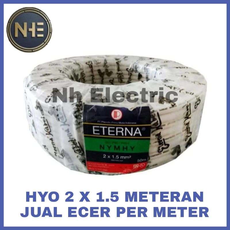 Jual Kabel Eterna Hyo Serabut Tembaga 2x1,5mm² Putih SNI - Kabel ...