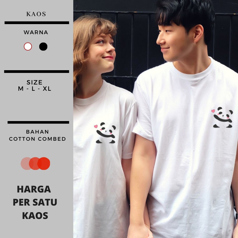 Jual BAJU COUPLE LUCU KAOS TUMBLRTEE KARAKTER ANIMALS PANDA BOO ...