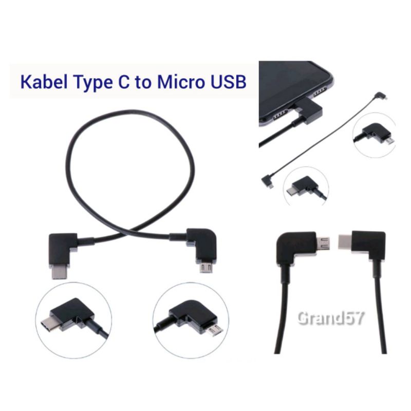 Jual Kabel USB Type C to Micro USB Siku 90 Degree Controller DJI ...