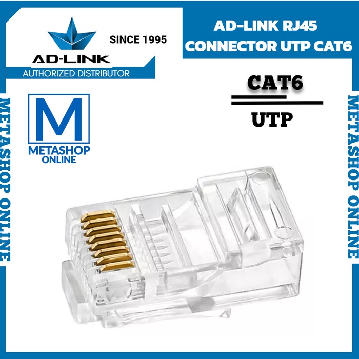 Jual AD-LINK Connector RJ45 UTP Cat6 Konektor Kabel Cable LAN Ethernet ...