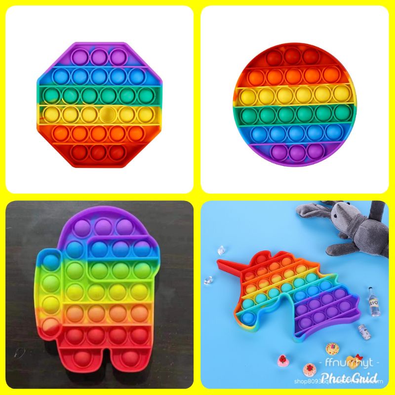 Jual New Fidget Push Pop Its Mainan pop it rainbow murah viral tiktok ...