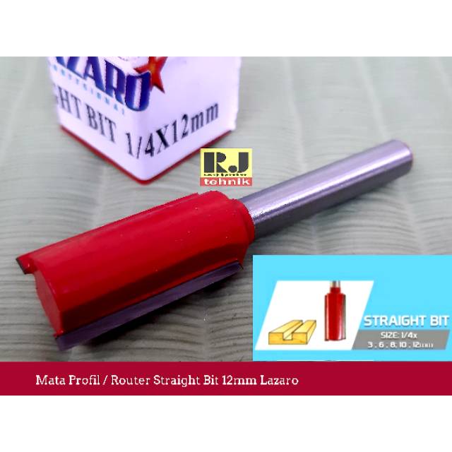 Jual Mata Profil / Router Straight Bit 12mm Lazaro (1/4×12mm) | Shopee ...