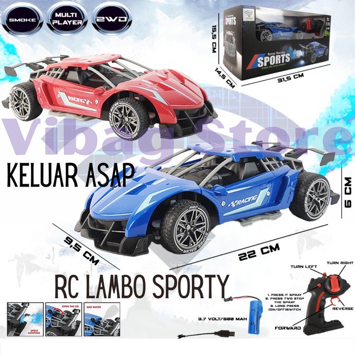 Jual RC Mobil Lamborghini Keluar Asap Remote Control Sporty 2WD 2x2 ...