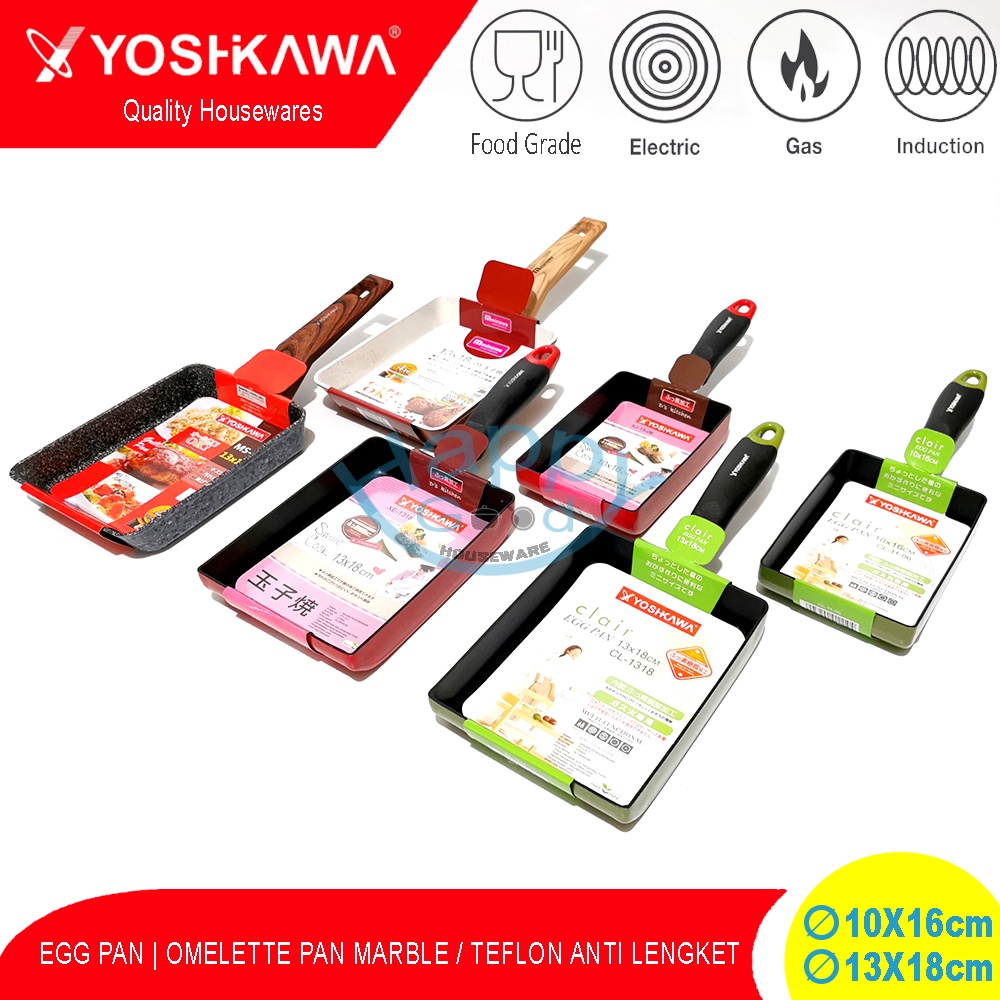 Jual YOSHIKAWA | MINOWA EGG PAN/OMELETTE PAN/MULTIFUNCTION SEGI TEFLON ...