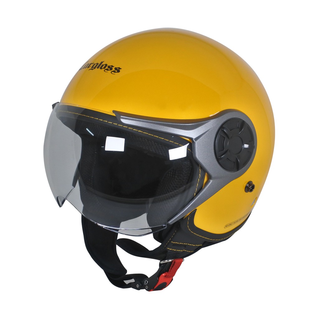 Jual Helm Cargloss YRM Visor Hardcoat Half Face - Exotic Yellow GRATIS ...