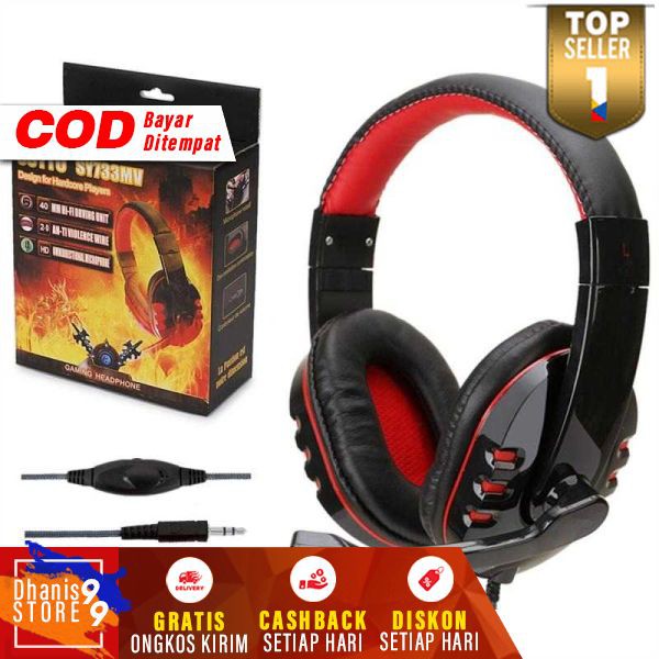Jual Headset Gaming Headphone Mic Microphone Handset Game Musik Henset ...