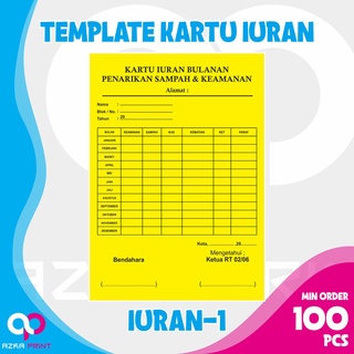 Jual Cetak KARTU IURAN RT, Kartu SPP, Absesnsi, Kartu Iuran custom - iuran ngaji | Shopee Indonesia