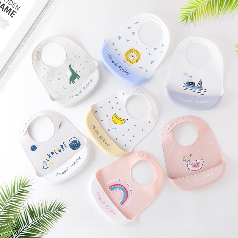 Jual [KARAKTERKU] Premium Baby Bibs Silikon BPA Free Waterproof MPASI ...