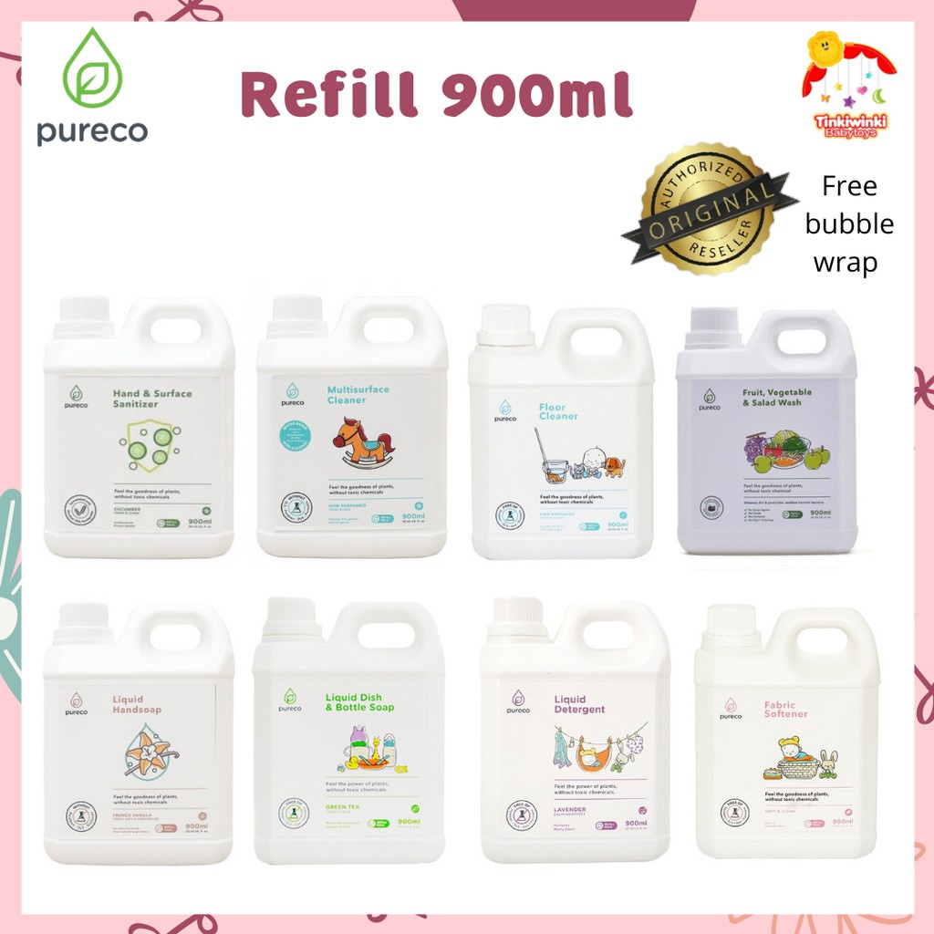 Jual Pureco all variant 900ml detergent handsoap fruit vegetable wash ...