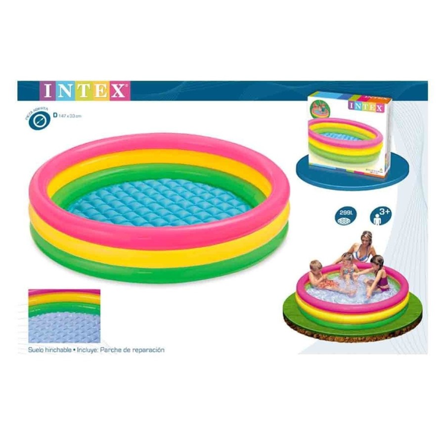 Jual Kolam Renang Anak Pelangi INTEX 57422 147x33cm Besar Rainbow Play ...