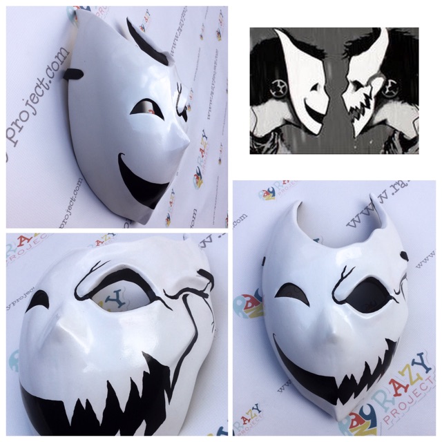 Jual Half Face Wajah Setengah Halloween Mask Topeng Kayu Cosplay Anime ...