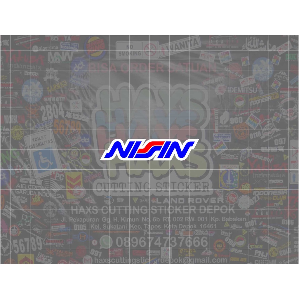 Jual Cutting Sticker Nissin Biru Lis Putih Ukuran 5 Cm Untuk Motor ...