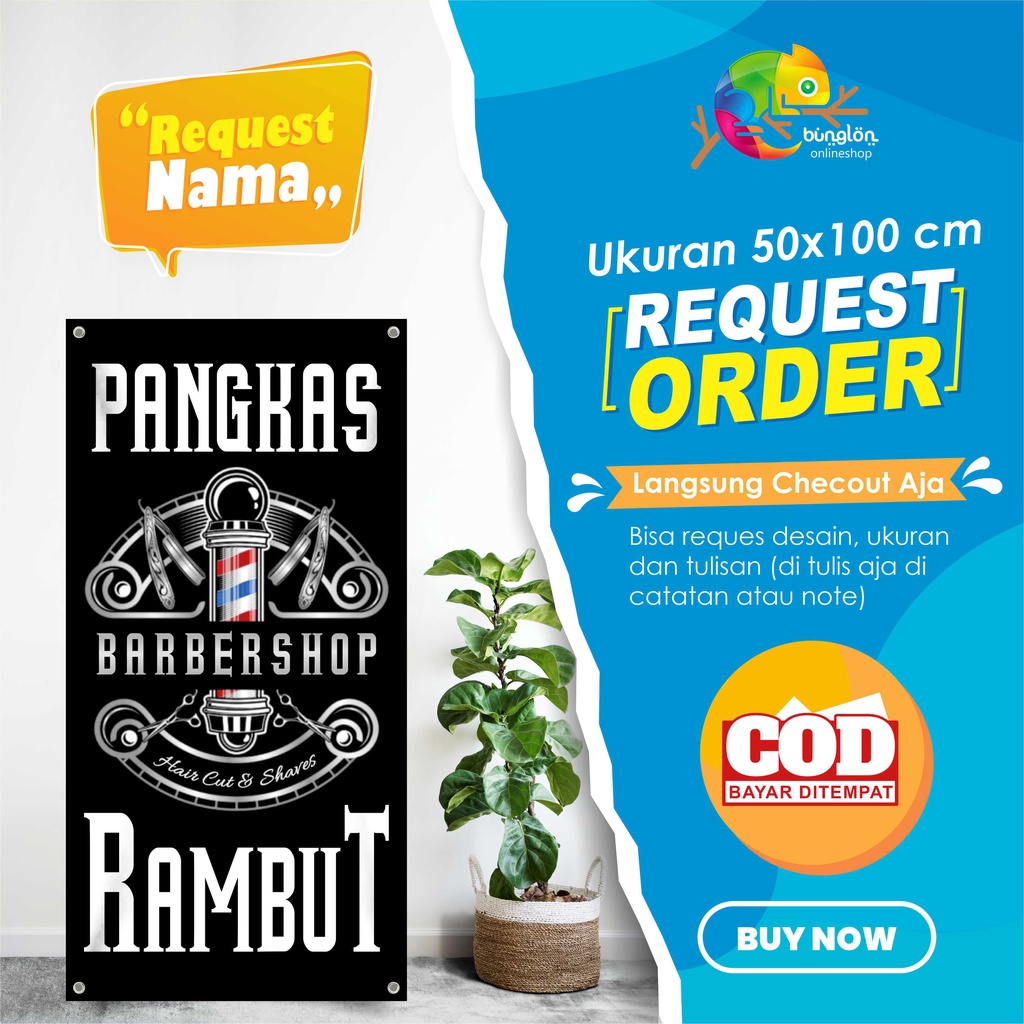 Jual Spanduk Banner Pangkas Rambut Keren Model C | Shopee Indonesia
