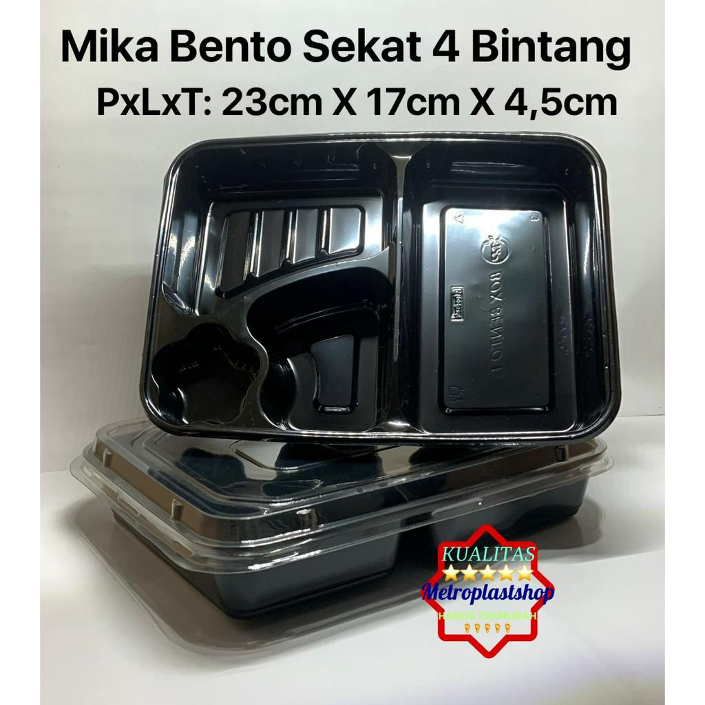 Jual MIKA BENTO BINTANG / KOTAK MAKAN SEKAT 4 / KOTAK MIKA / TRAY SEKAT ...