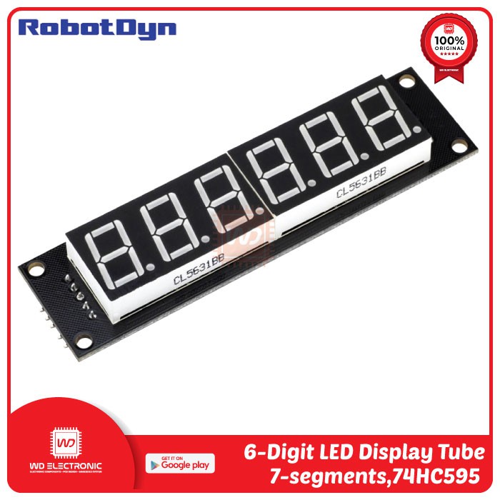 Jual RobotDyn 6 Digit LED Display Tube 7 segments 0.56 inch 74HC595 ...