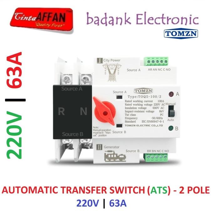 Jual ATS AC 63A 220V 2P Automatic Transfer Switch Solar Cell PV Panel ...