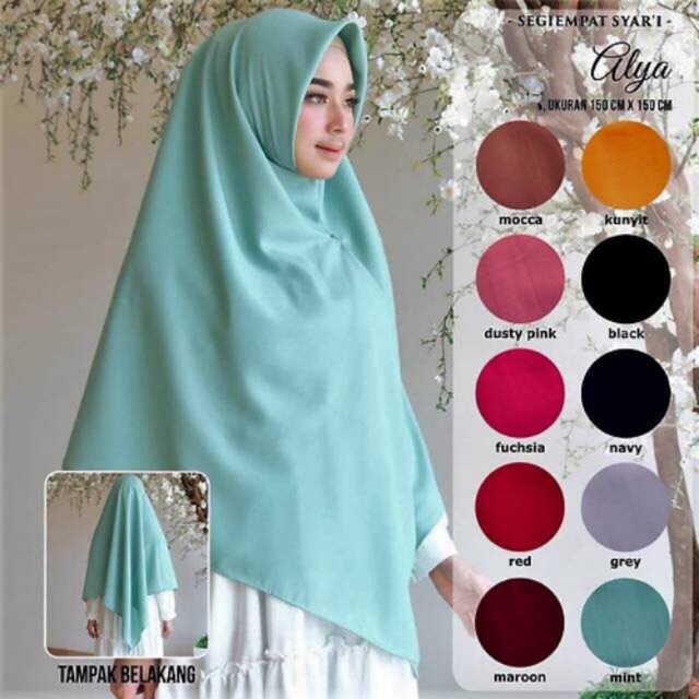 Jual Jilbab Segi Empat Jumbo Syar’i Bahan Diamond Milano/Crepe Ukuran 150x150cm | Shopee Indonesia