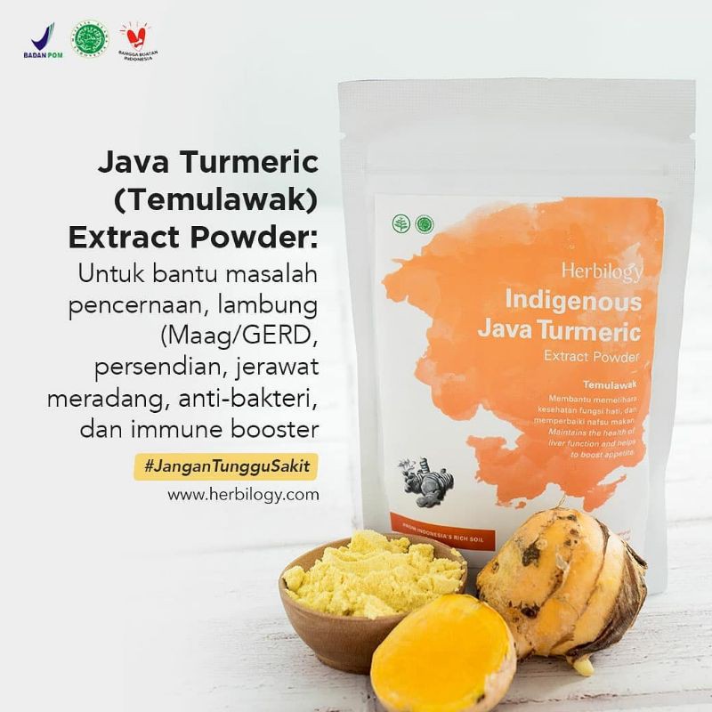 Jual HERBILOGY JAVA TURMERIC EXTRACT POWDER (TEMULAWAK)100GR curcuma ...