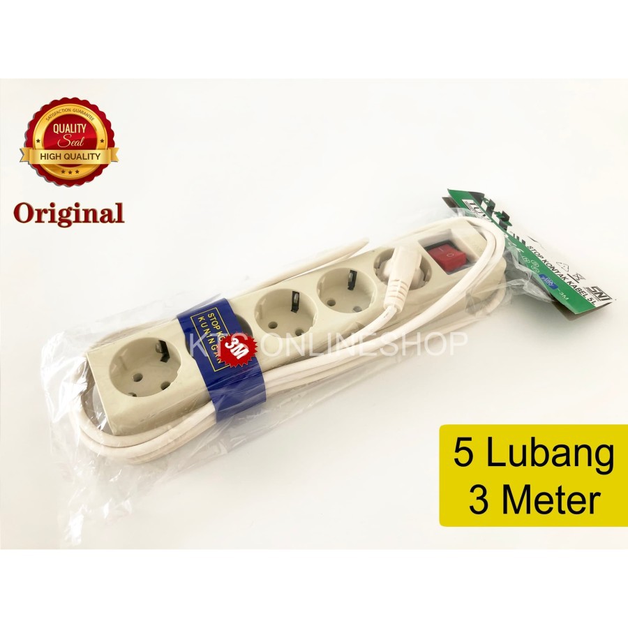 Jual TERMINAL COLOKAN LISTRIK Stop Kontak Colokan 5 Lubang 3 Meter | Shopee Indonesia