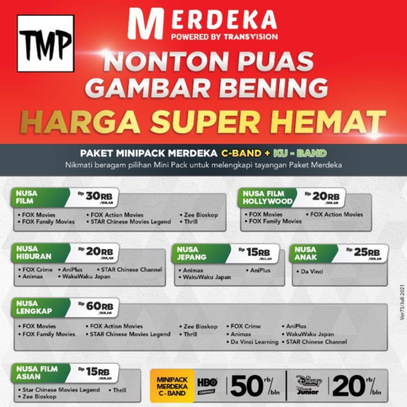 Jual Voucher Paket Transvision SD Nusantara Merdeka SD | Shopee Indonesia