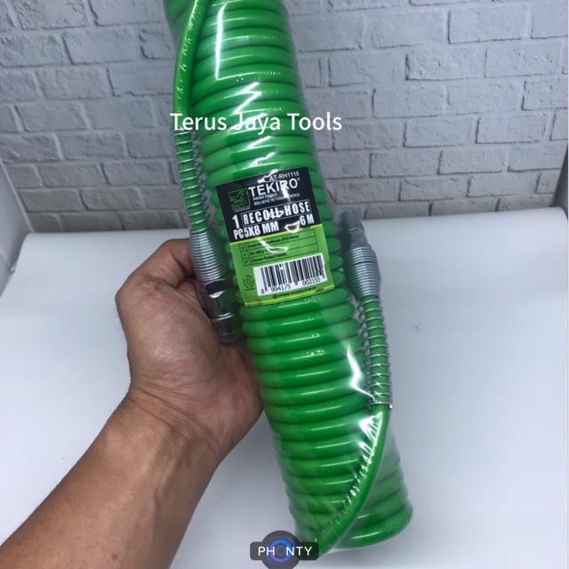 Jual Selang Angin Kompresor Tekiro 5x8mm 6meter Hijau - Recoil Hose ...