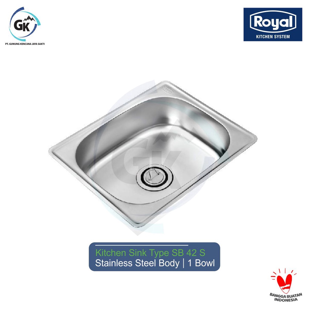 Jual BAK CUCI PIRING KITCHEN SINK MERK ROYAL SB 42 S UK 48 x 40 x 15.5 ...