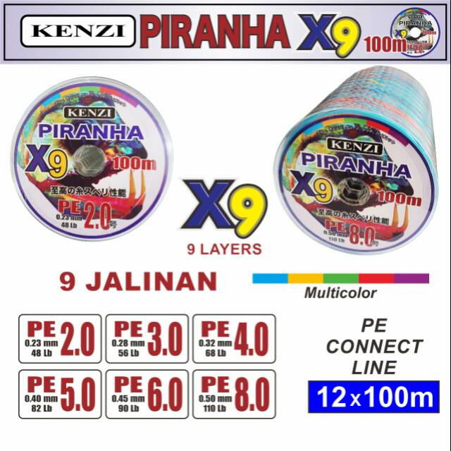 Jual Pe Kenzi Piranha x9 100mtr | Shopee Indonesia