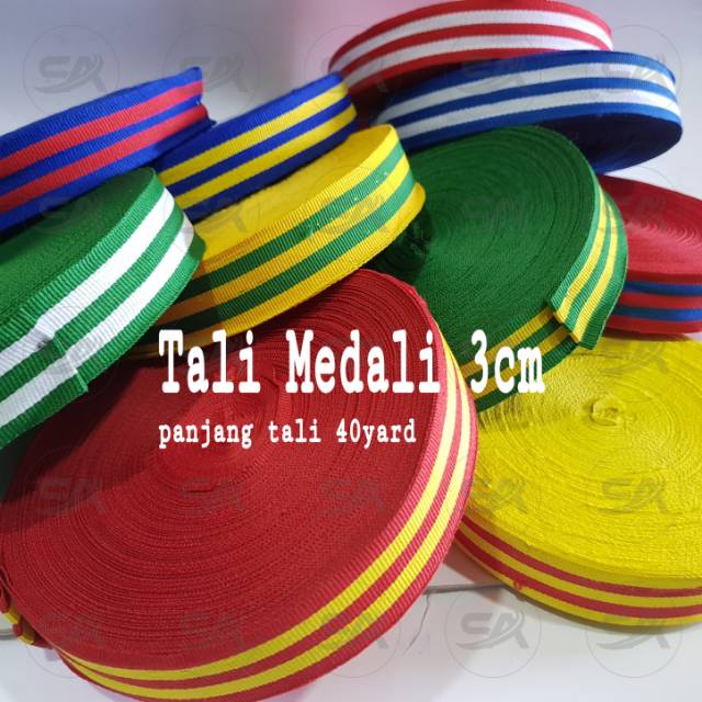 Jual TALI MEDALI 3CM / KALUNG MENDALI WISUDA LOMBA WEBBING SALUR WARNA ...