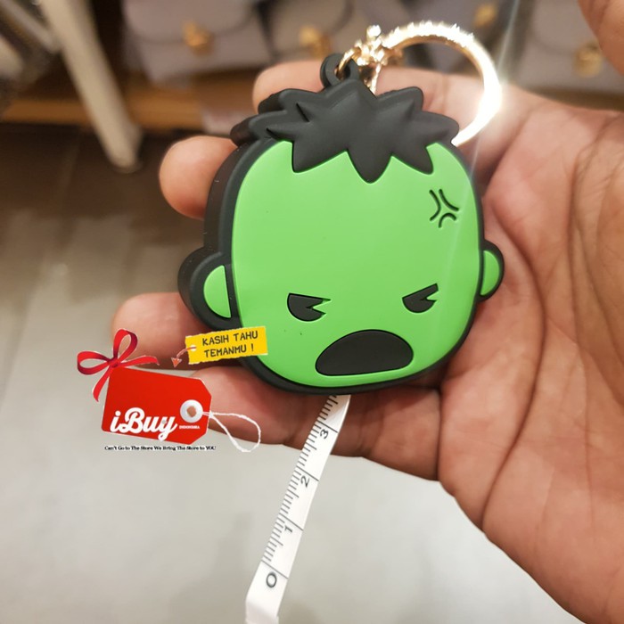 Jual Miniso Hulk keychain Gantungan Kunci Meteran Gulung 100cm Otomatis ...