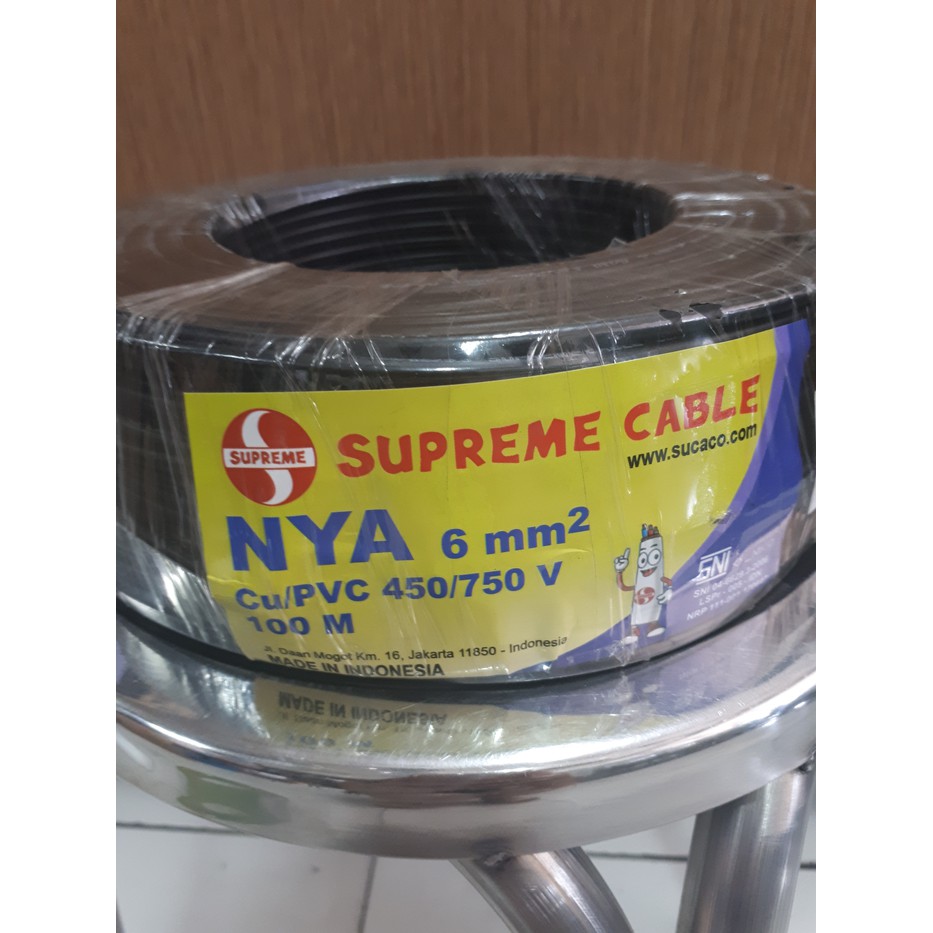 Jual Kabel Listrik Kawat NYA 6 6 mm Supreme 100meter Kabel Listrik ...