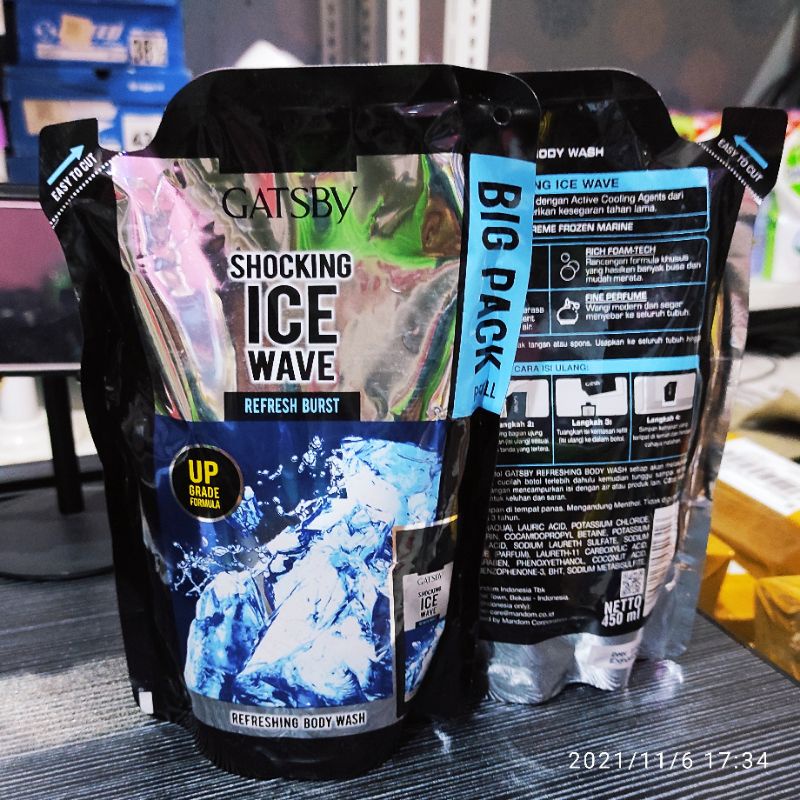 Jual Gatsby Shocking Ice Wave 450ml Refreshing Body Wash Up Grade Formula Sabun Mandi Cair Pria ...