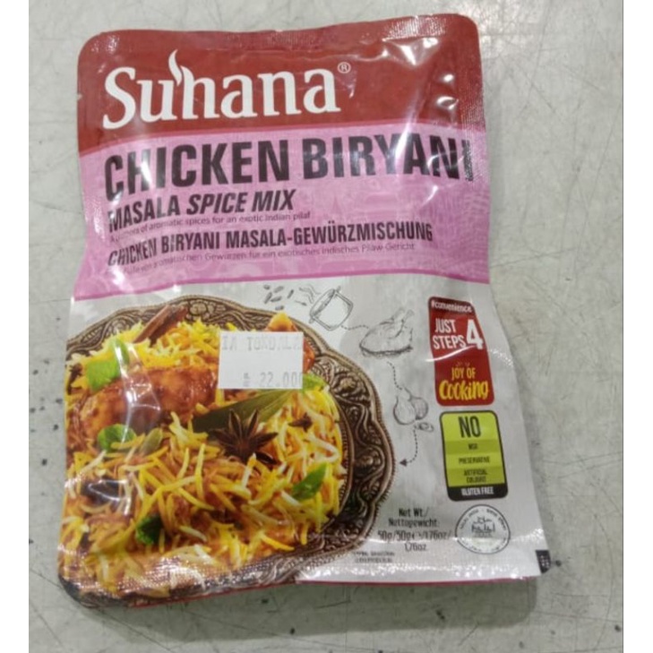 Jual Bumbu Suhana Chicken Biryani Masala Spice Mix 50gram | Shopee ...