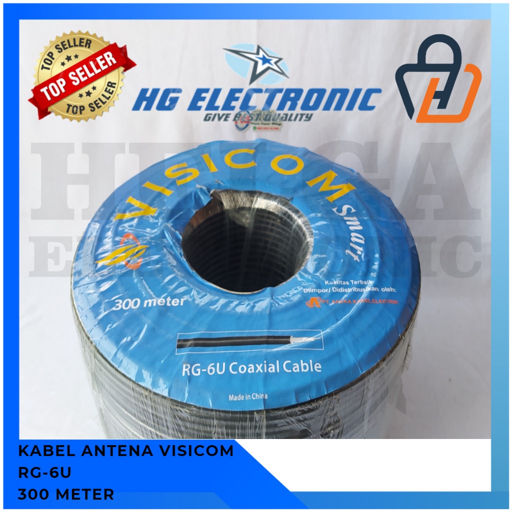 Jual KABEL ANTENA TV VISICOM RG-6U 300 METER / Per Meter | Shopee Indonesia