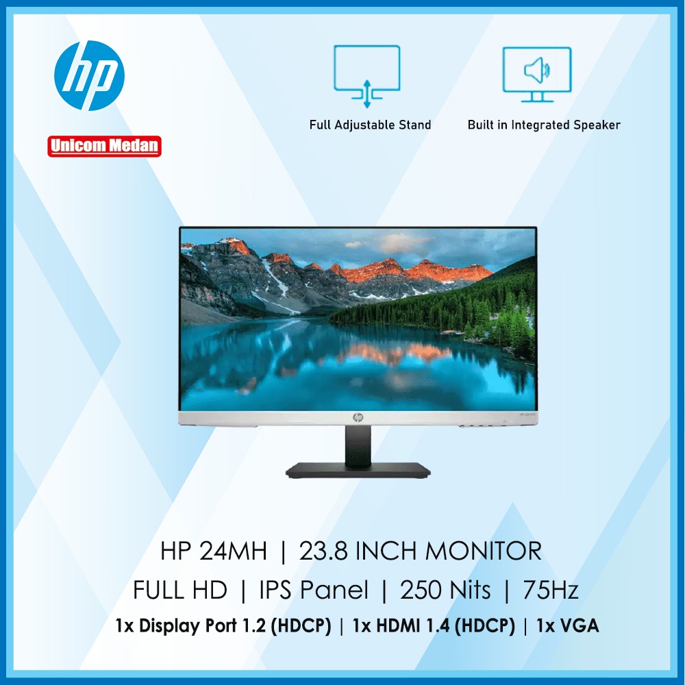 Jual Monitor HP 24MH 23.8 inch IPS 75Hz Bezelless Built in Speaker ...