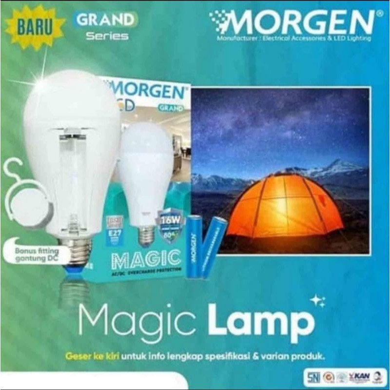 Jual Lampu LED Bulb Emergency 16W Morgen (1016) | Shopee Indonesia