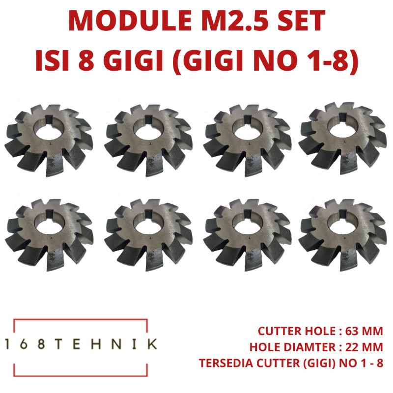 Jual MODULE M2.5 / MODULE GEAR MILLING CUTTER / MODUL M2.5 PISAU GIGI ...
