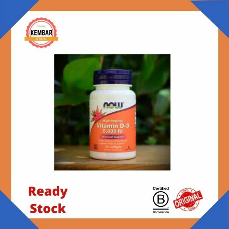 Jual NOW Foods Vitamin D3 5000 IU , 120 Softgel ( ORIGINAL ) | Shopee ...