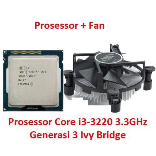 Jual PROSESSOR INTEL CORE i3-3220 3.30GHz SOCKET 1155 + FAN PROSESOR ...