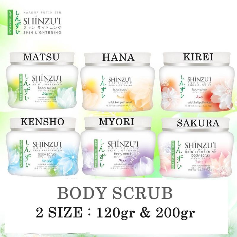 Jual SHINZUI Skin Lightening Body Scrub 120gr | 200gr | Lulur Badan Shinzu'i | Shopee Indonesia