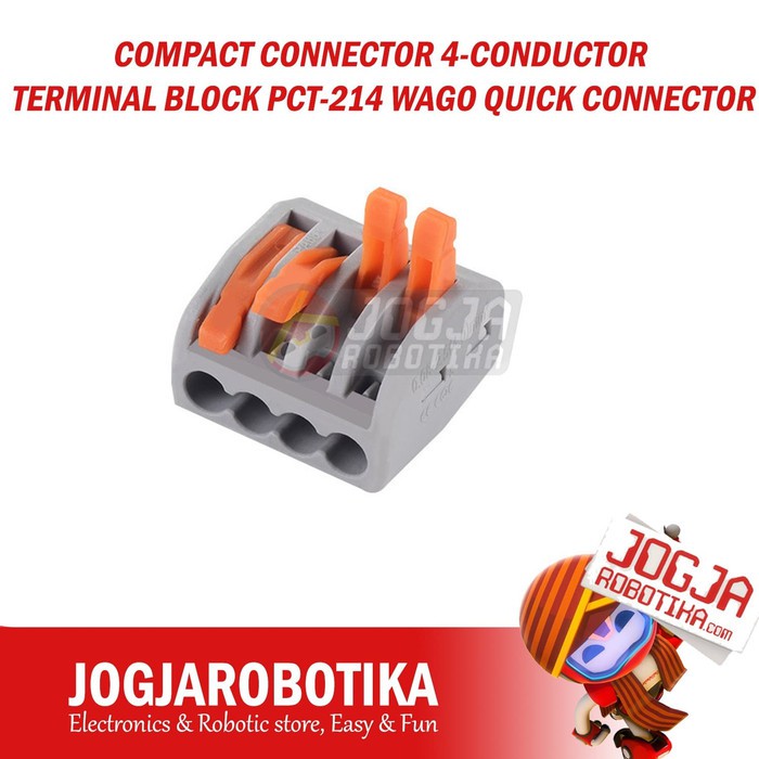 Jual COMPACT CONNECTOR 4-CONDUCTOR TERMINAL BLOCK PCT-214 WAGO QUICK ...
