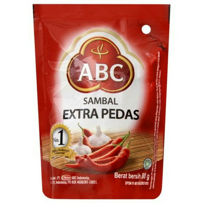 Jual Sambal ABC Extra Pedas 75gr / sambal ABC Extra Pedas Kemasan Pouch ...