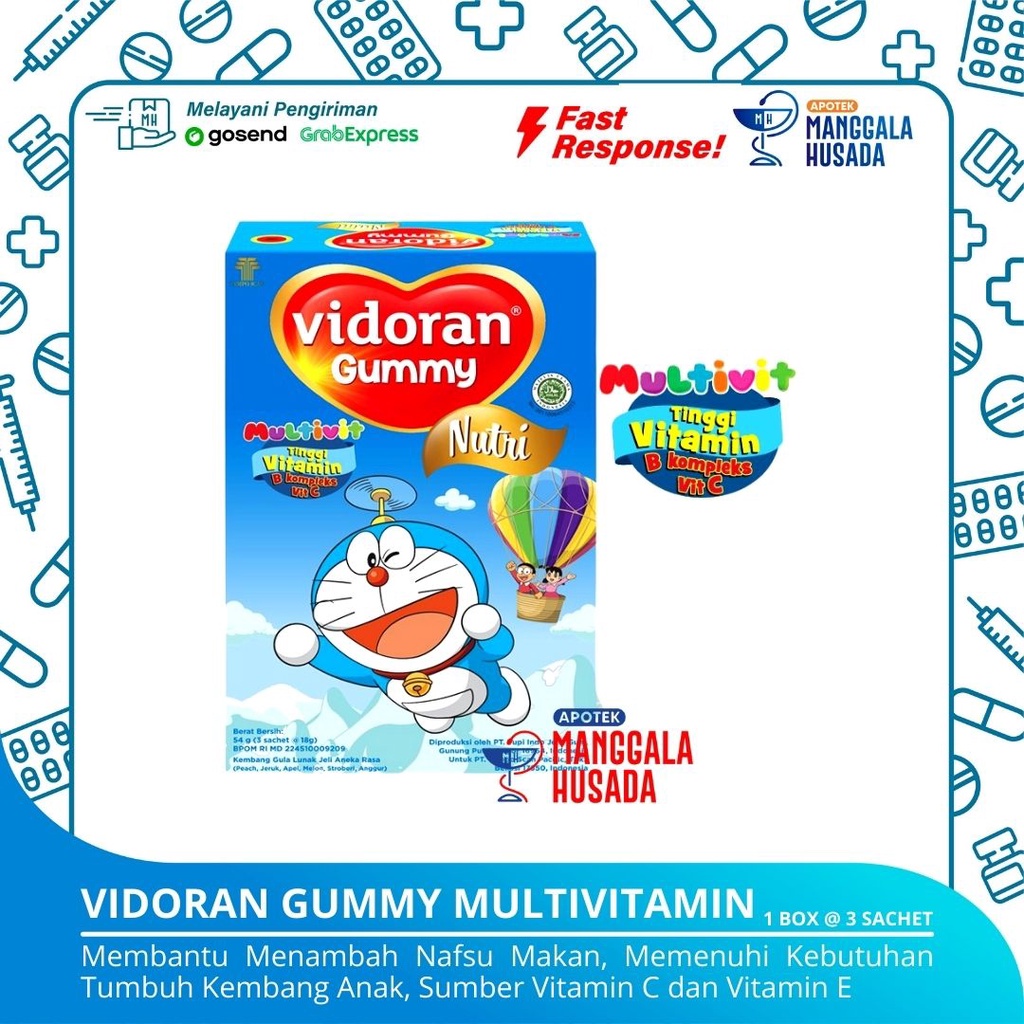 Jual VIDORAN GUMMY MULTIVITAMIN 1 BOX @ 3 SACHET | Shopee Indonesia