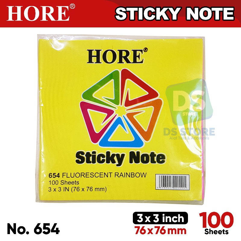 Jual Kertas Sticky Notes NO.654 Uk. 76x76 HORE | Shopee Indonesia