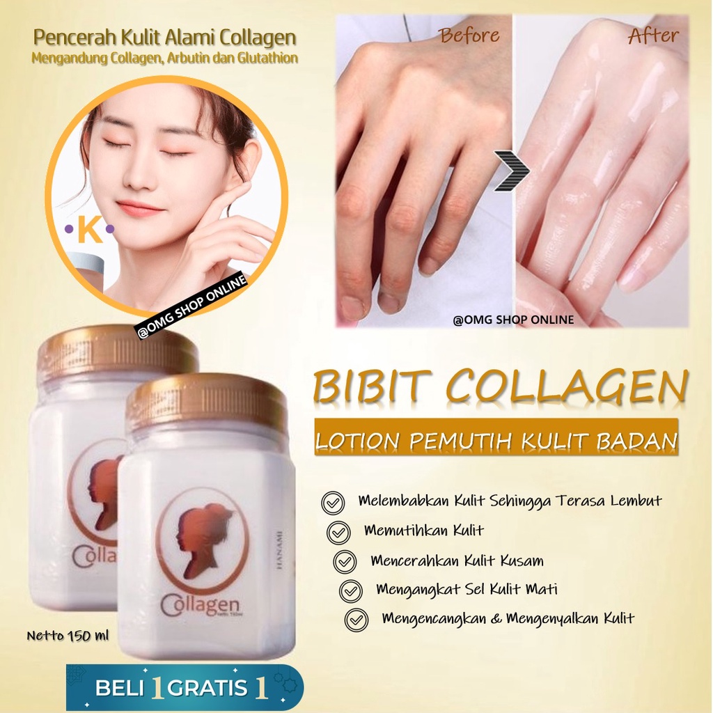 Jual BELI 1 GRATIS 1 Pemutih Kulit Bibit Collagen Pemutih Badan ORI 150 ml / Bitcol Putih Bibit ...