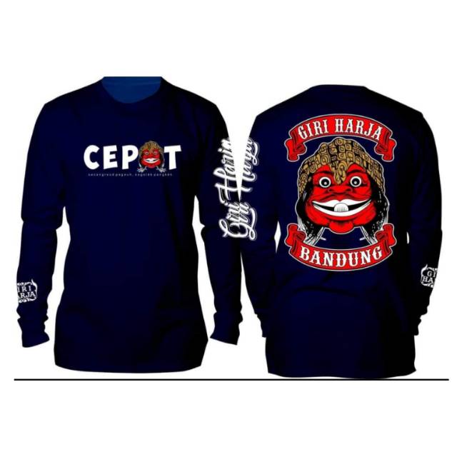 Jual Kaos/baju wayang Cepot warna Nevy lengan panjang 100% Ori ...