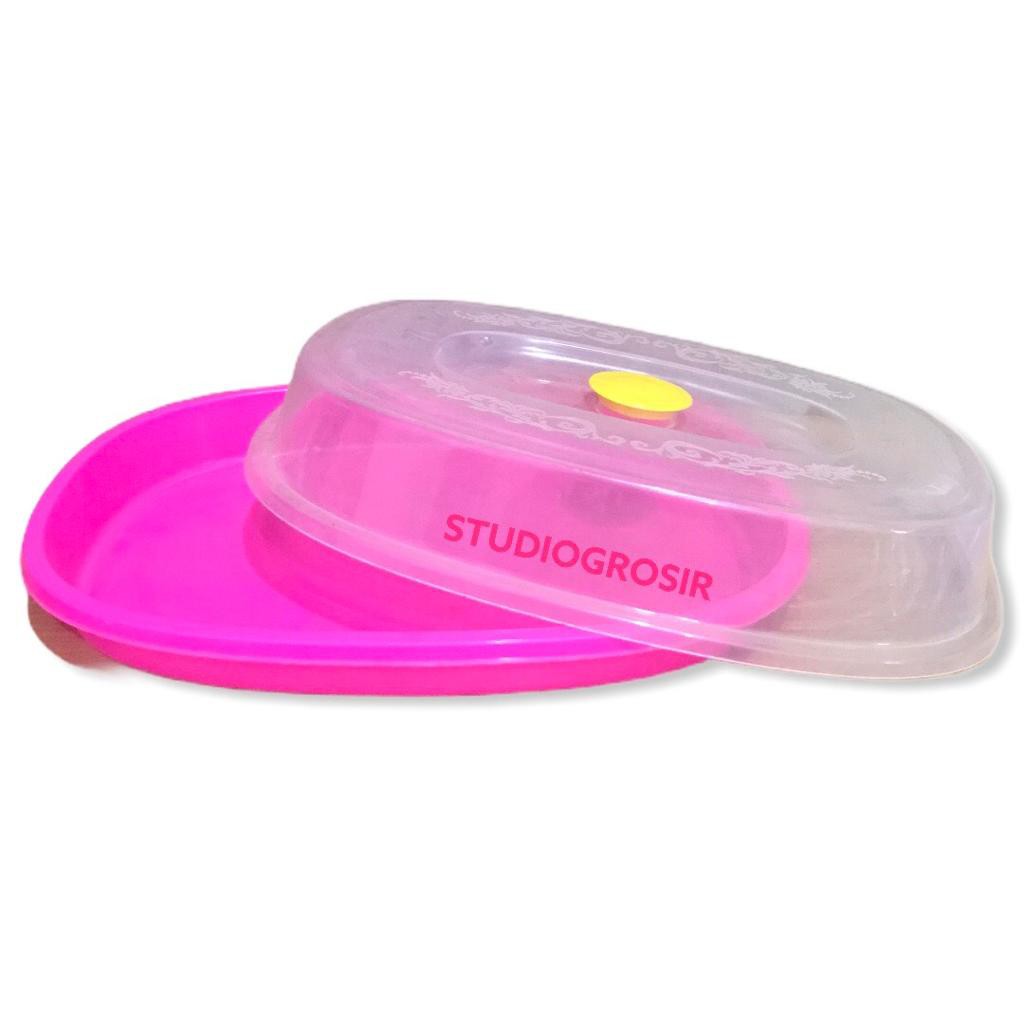 Jual Tempat Kue Bolu Kukus Roti Oval / Bulat Plastik + Tutup Bening 32 ...